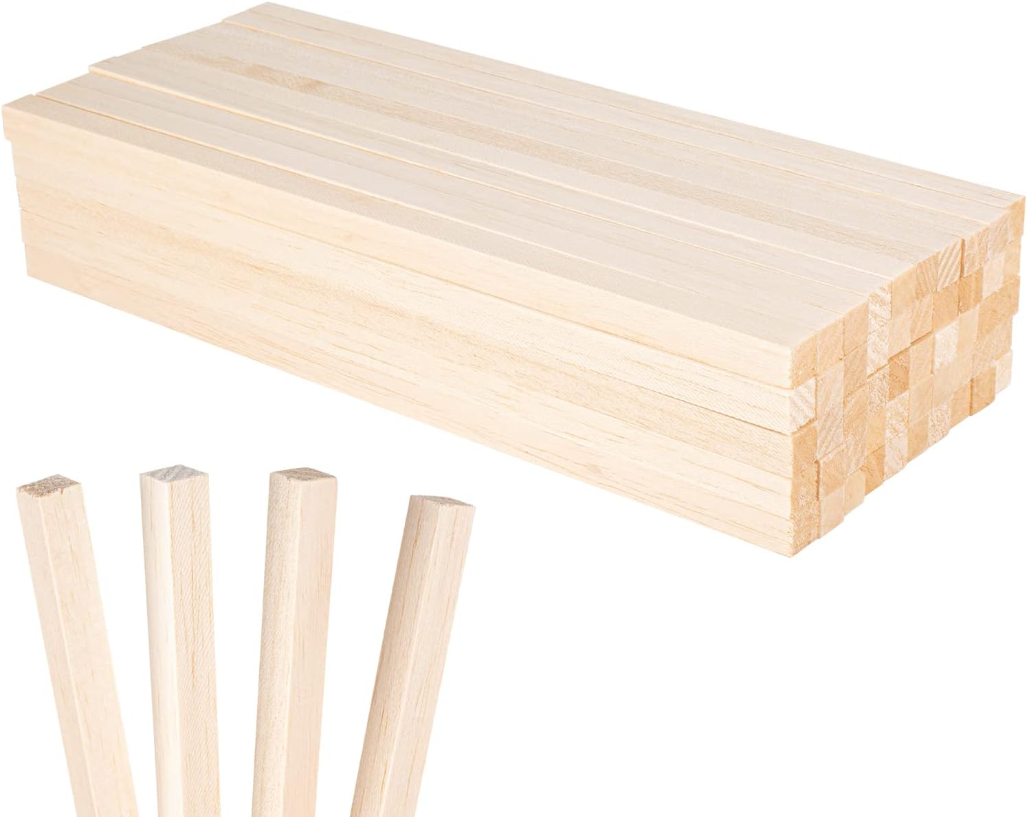 Amazon.com: 70Pcs 1/4" x 12" Balsa Wood Sticks, Square Dowel Rods Wood ...