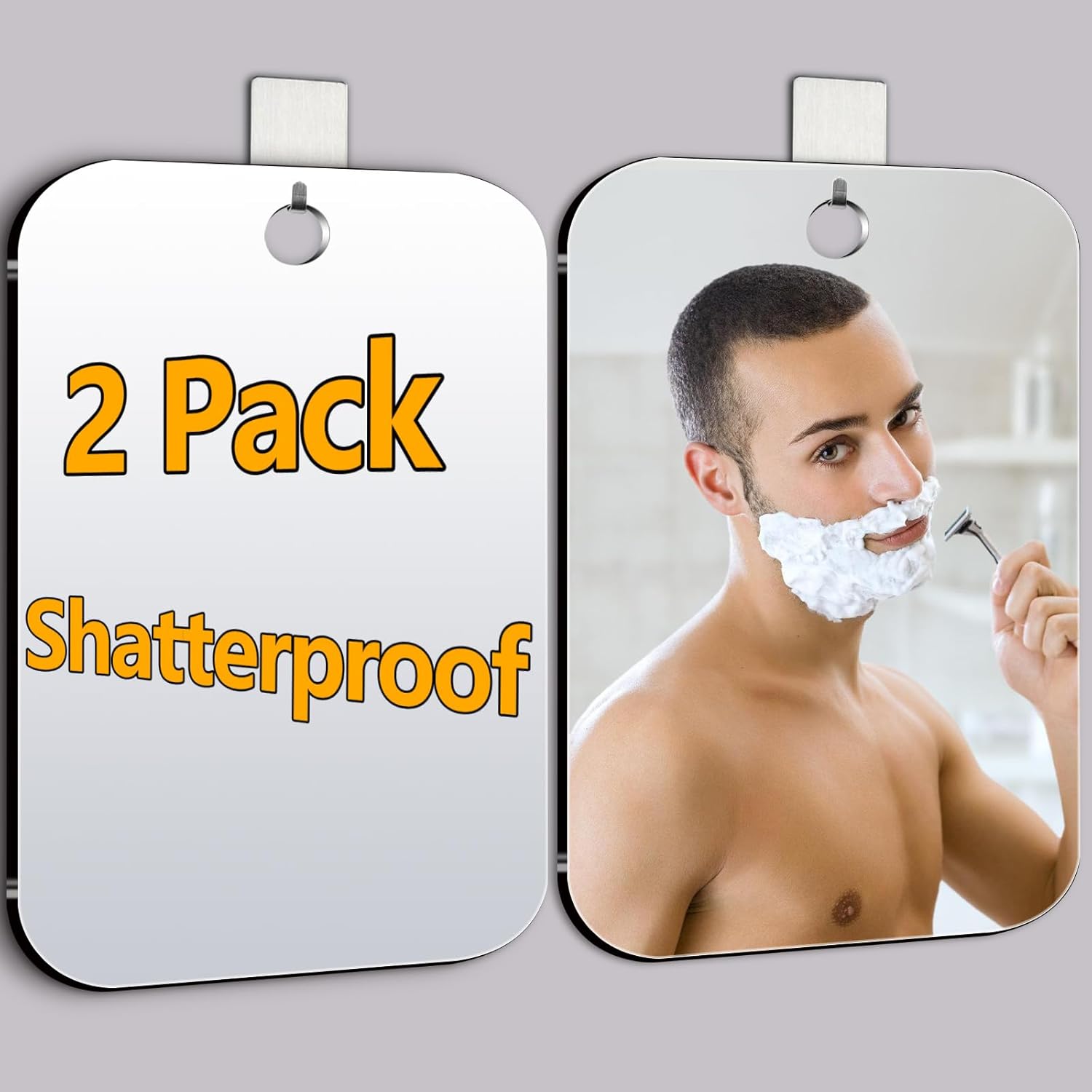 Amazon.com - 2 Pack Shatterproof Plastic Shower Mirror for Shaving ...