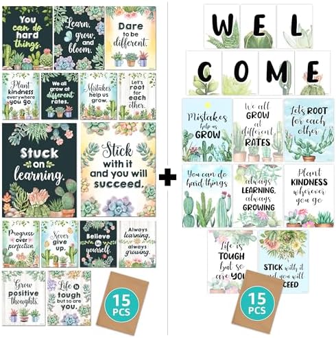 Amazon.com : Decorably Cactus-Themed Motivational Posters and Welcome ...