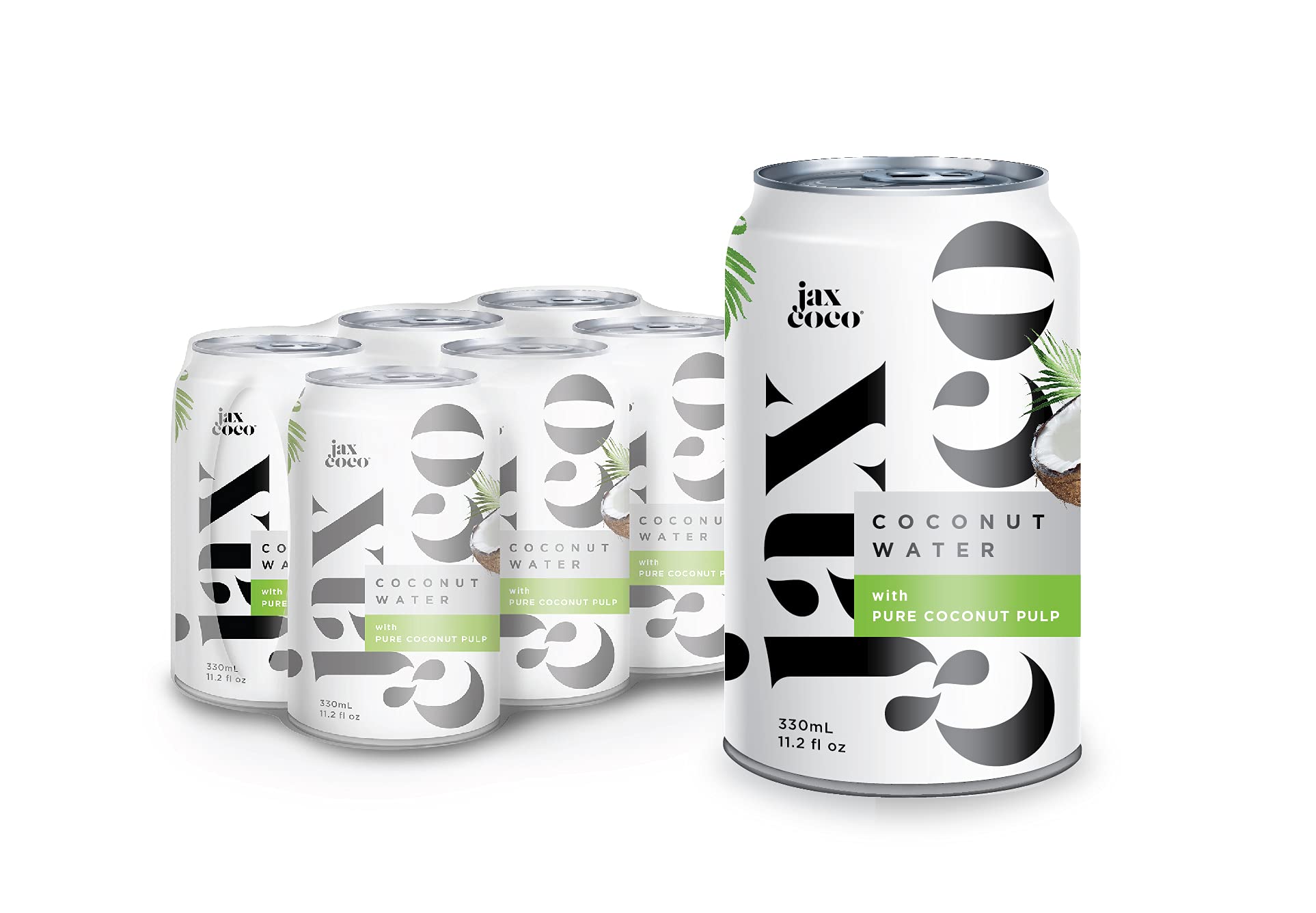 Buy Jax Coco - 100% Pure Coconut Water With Pulp | 6 x 330ml | Coconut ...
