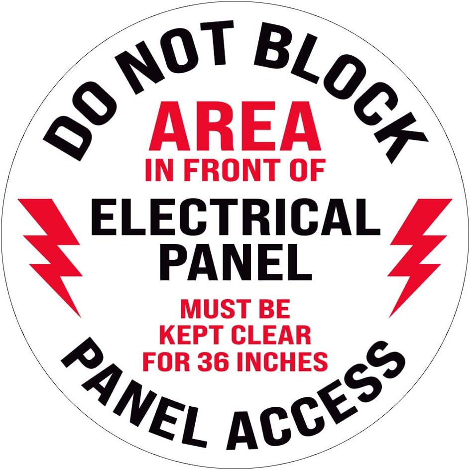 Amazon.com: Do Not Block Electrical Panel Floor Decal (DO NOT Block ...