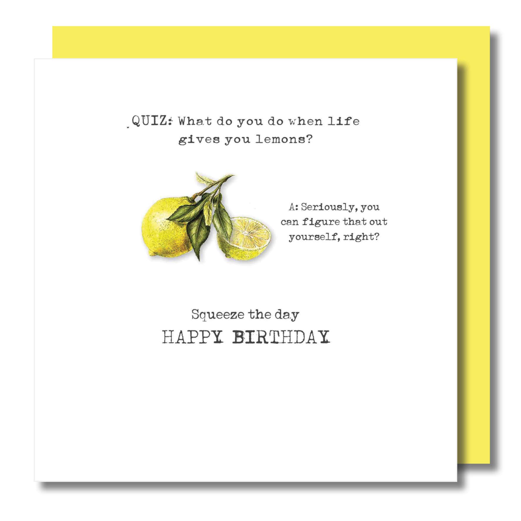 Lemon Birthday Quotes Birthday Greetings Card Naive Childish Style