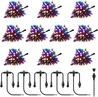 ALITOVE 500pcs WS2811 5V LED Pixels Xconnect Type 12mm Diffused Digital ...