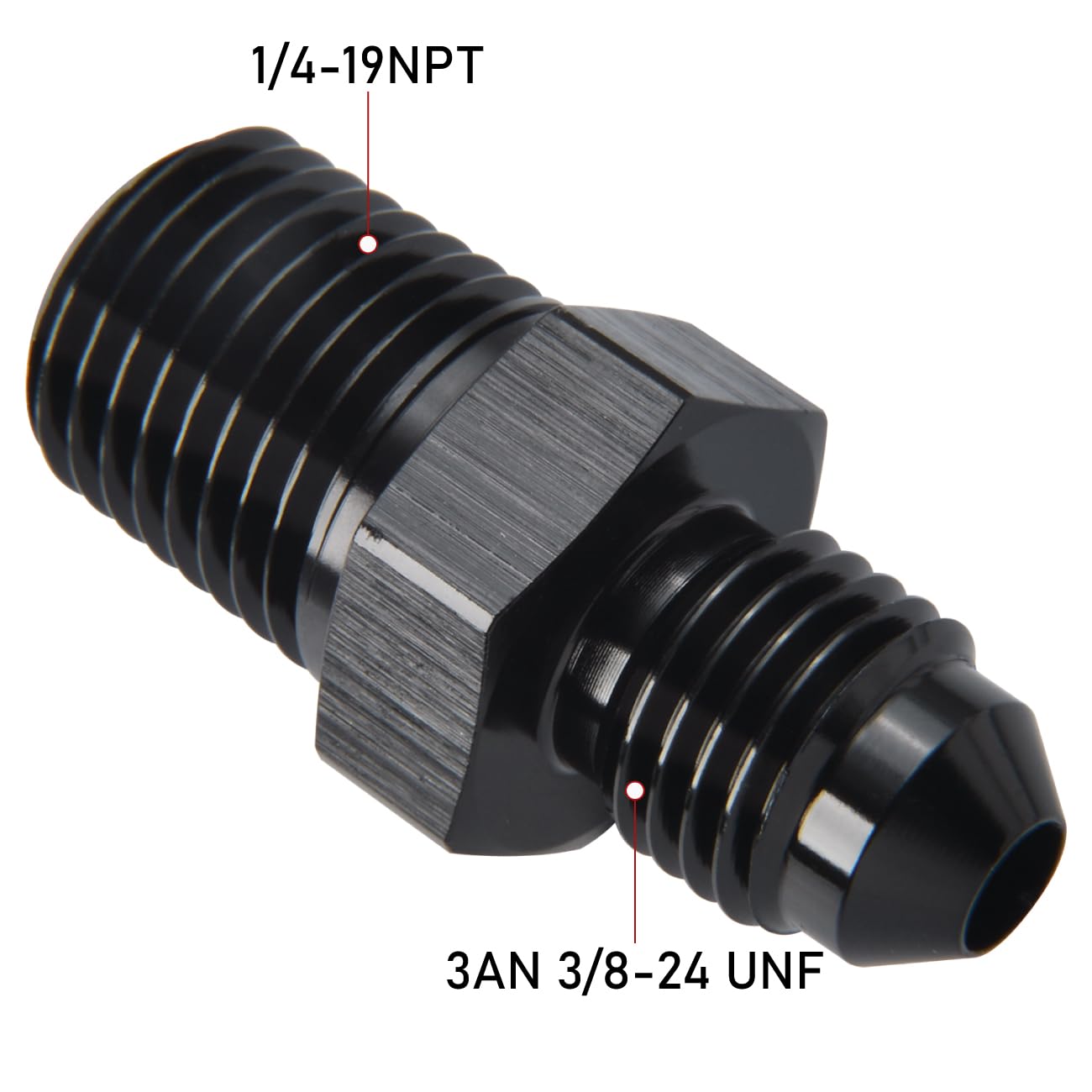 Snapklik.com : 3AN Male Flare To 1/4 NPT Pipe Male Fitting Adapter ...