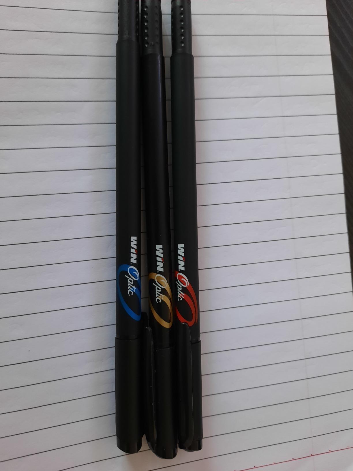 Win Optic Pens 10 Pcs, Red | Premium Pens with Matte Black Slim Body ...
