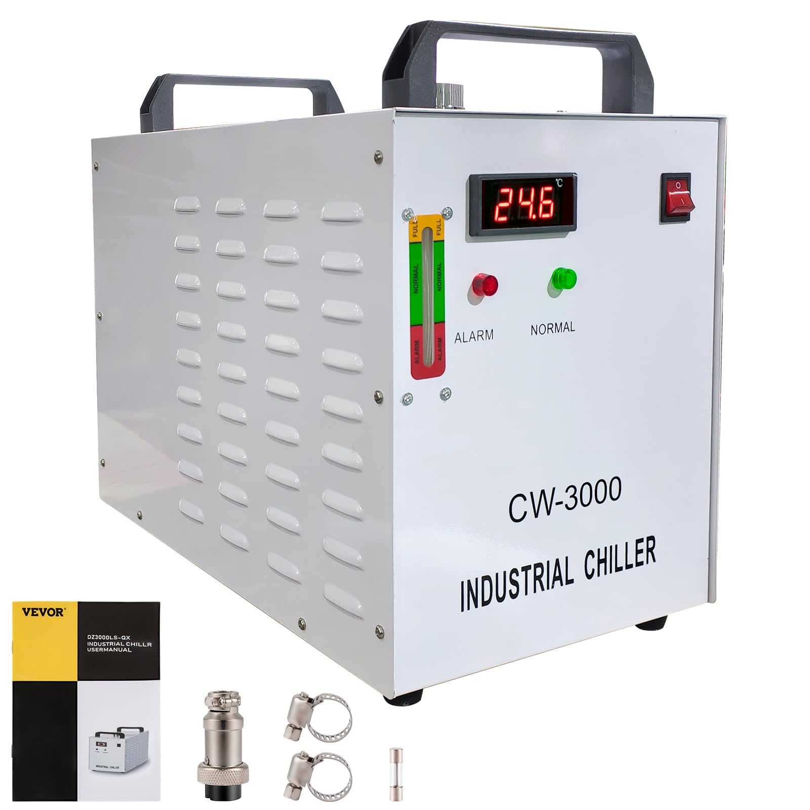 Buy VEVOR Water Chiller CW-3000 Industrial Chiller 9L Thermolysis Type ...