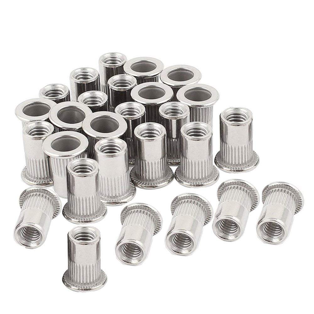 Amazon.com: 40pcs M6 Rivet Nuts Stainless Steel Threaded Insert Nutsert ...