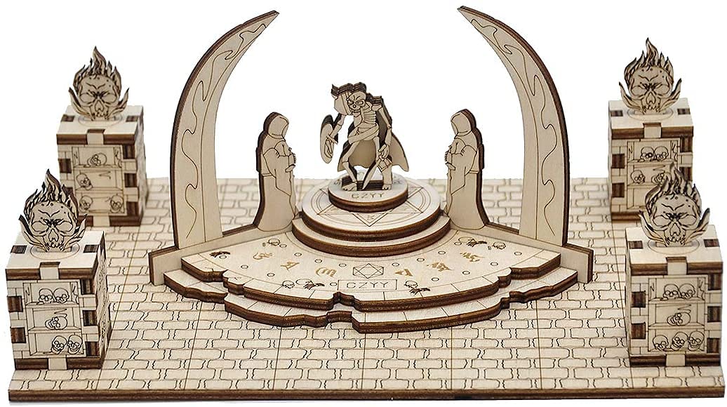 Buy Demonic Altar with 4 Skull Pillars & 1 Guard Miniature Wood Laser ...