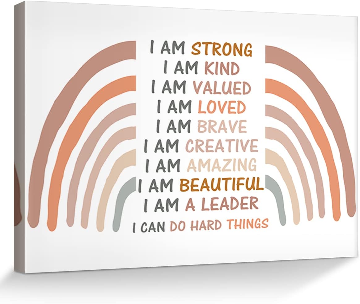 Amazon.com: Moiol Positive Affirmations Canvas Wall Art, Inspirational ...