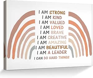 Amazon.com: Moiol Positive Affirmations Canvas Wall Art, Inspirational ...