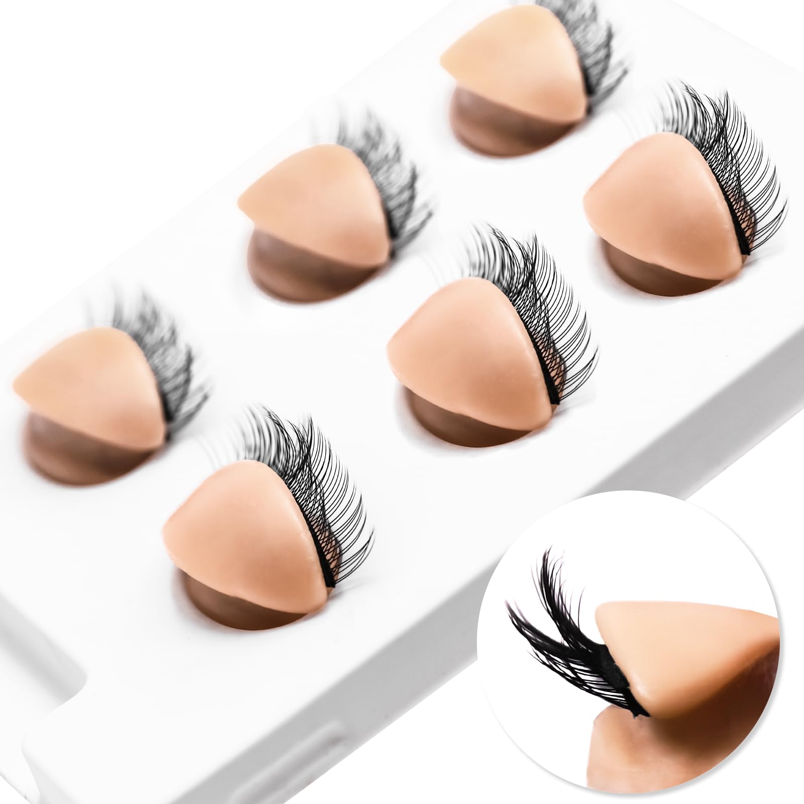 Amazon.com: Miuffue 3 Pairs 2 Layers Eyelash Practice Eyelids for ...