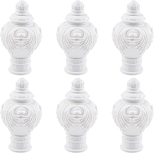 Amazon.com: UFURMATE Curtain Finials, 6Pcs White Plastic Drapery Rail ...