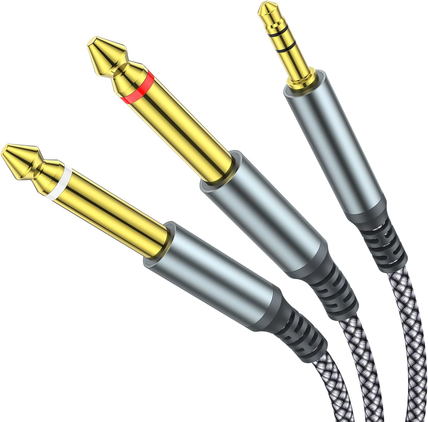 Amazon.com: Disino 1/8 Inch TRS Stereo to Dual 1/4 inch TS Mono Y ...