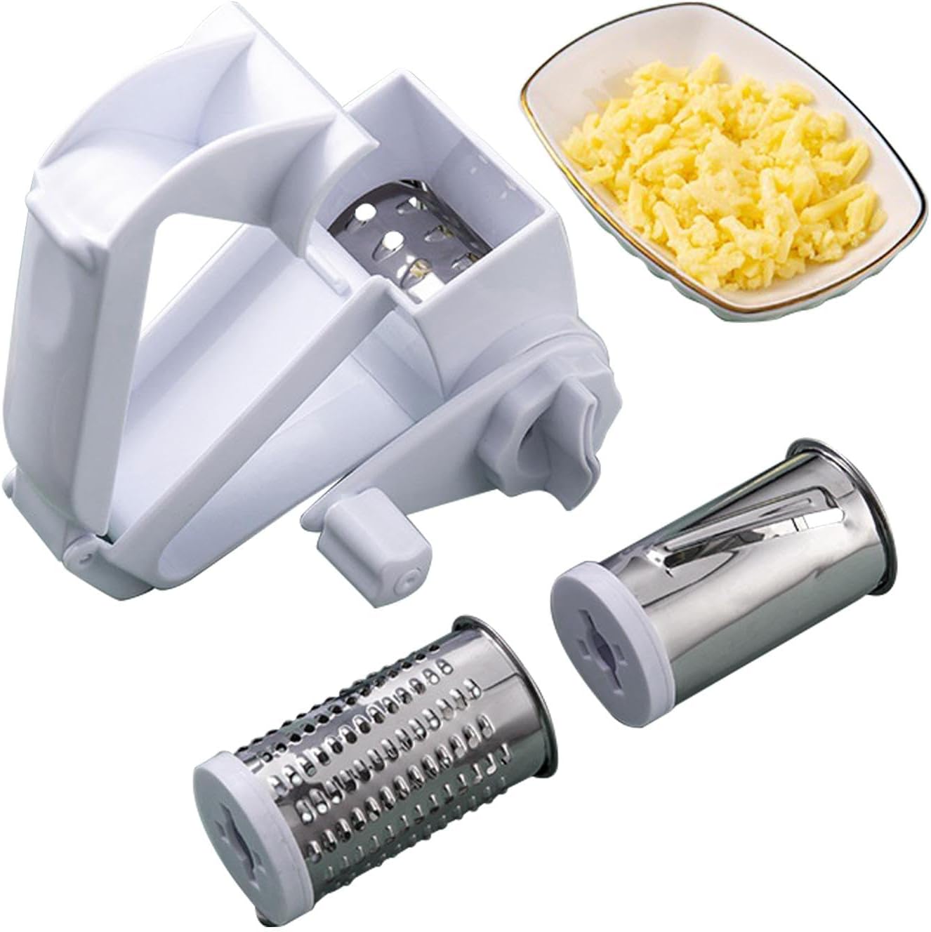 Amazon.com: 1 PAC Rotary Cheese Graters, Manual Handheld Cheese Cutter ...