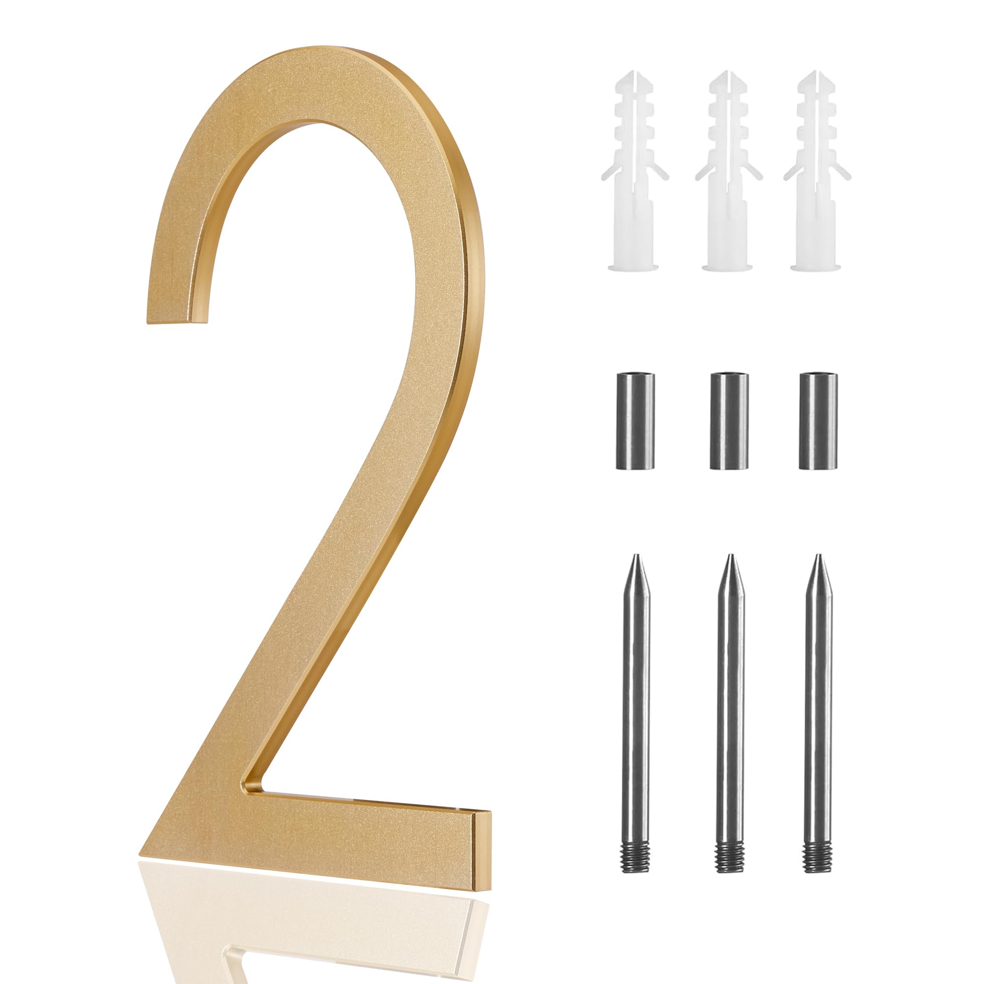 Amazon.com: RESINER 10 Inch Gold House Numbers for Outside Modern,Gold ...
