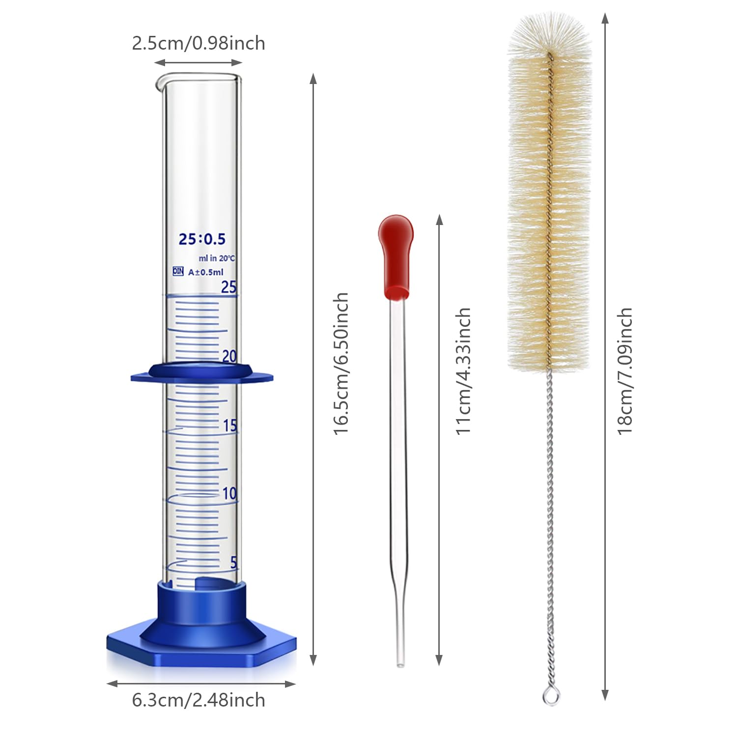 Snapklik.com : Thick Glass Graduated Cylinder Measuring Liquid Lab ...