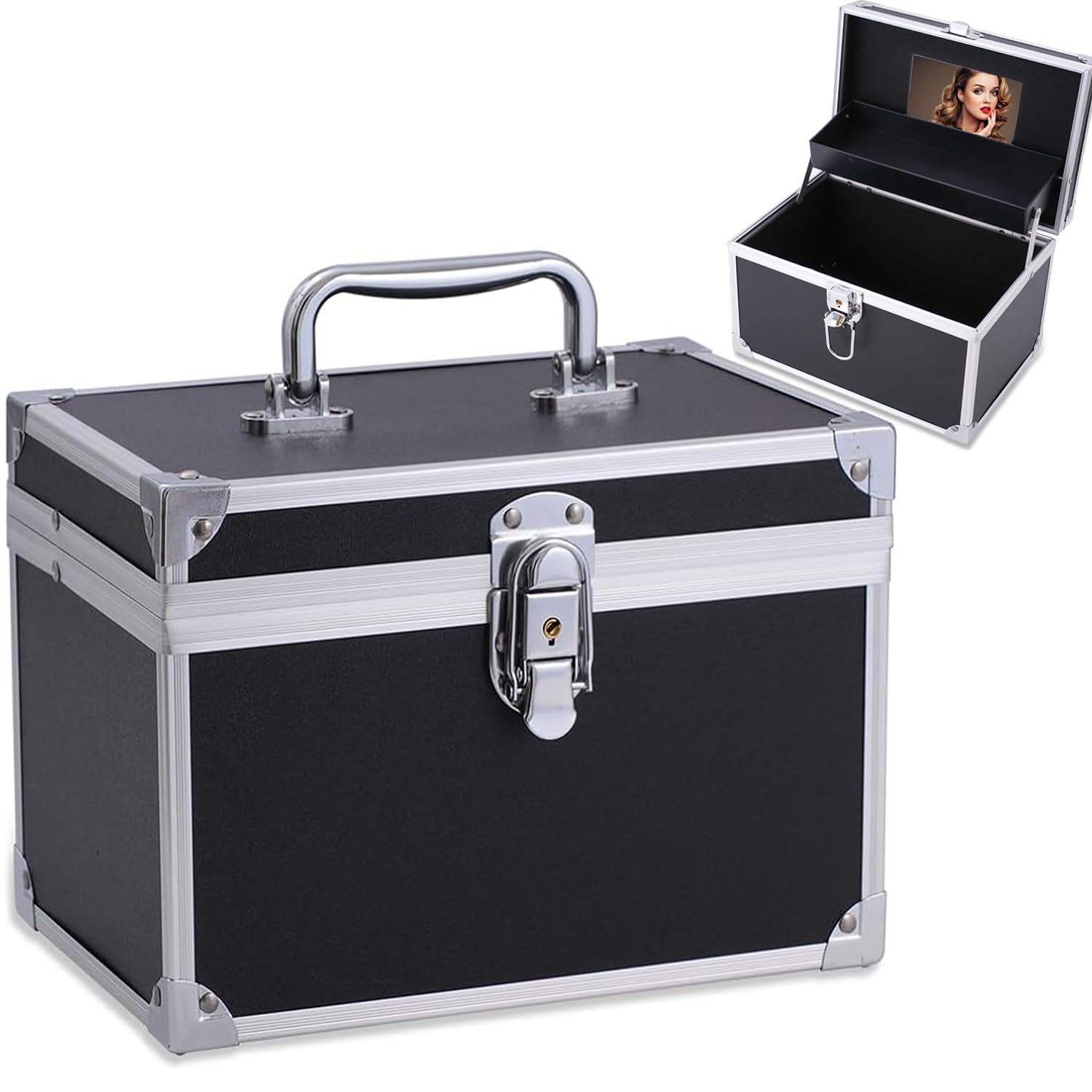 Amazon.com: Trotianingyu Makeup Train Case, Portable Makeup Box with ...