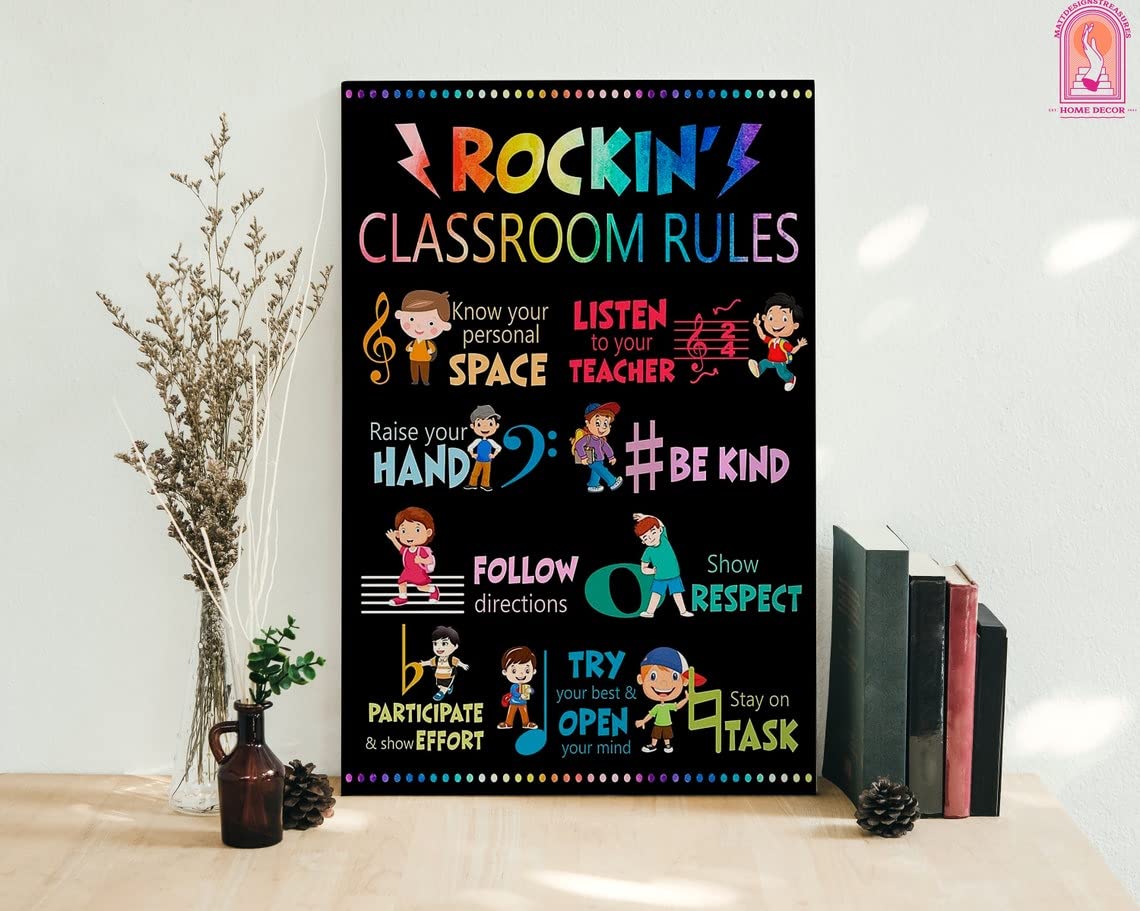 Rockin Classroom Rules Poster Music Class Rules Poster Music Classroom ...