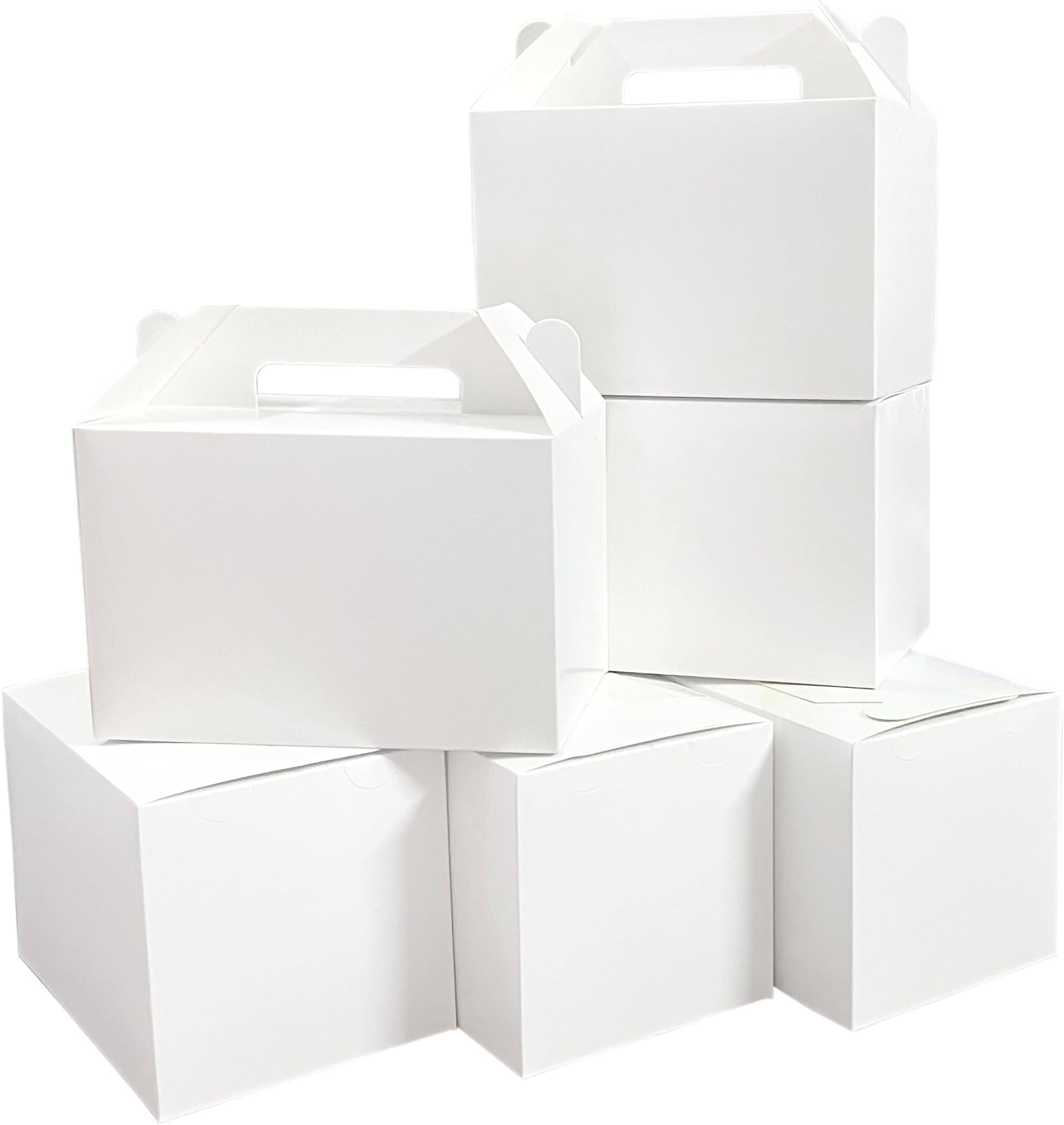 Amazon.com: Paper Mart White Gable Boxes for Party Favors, Pack of 10 ...