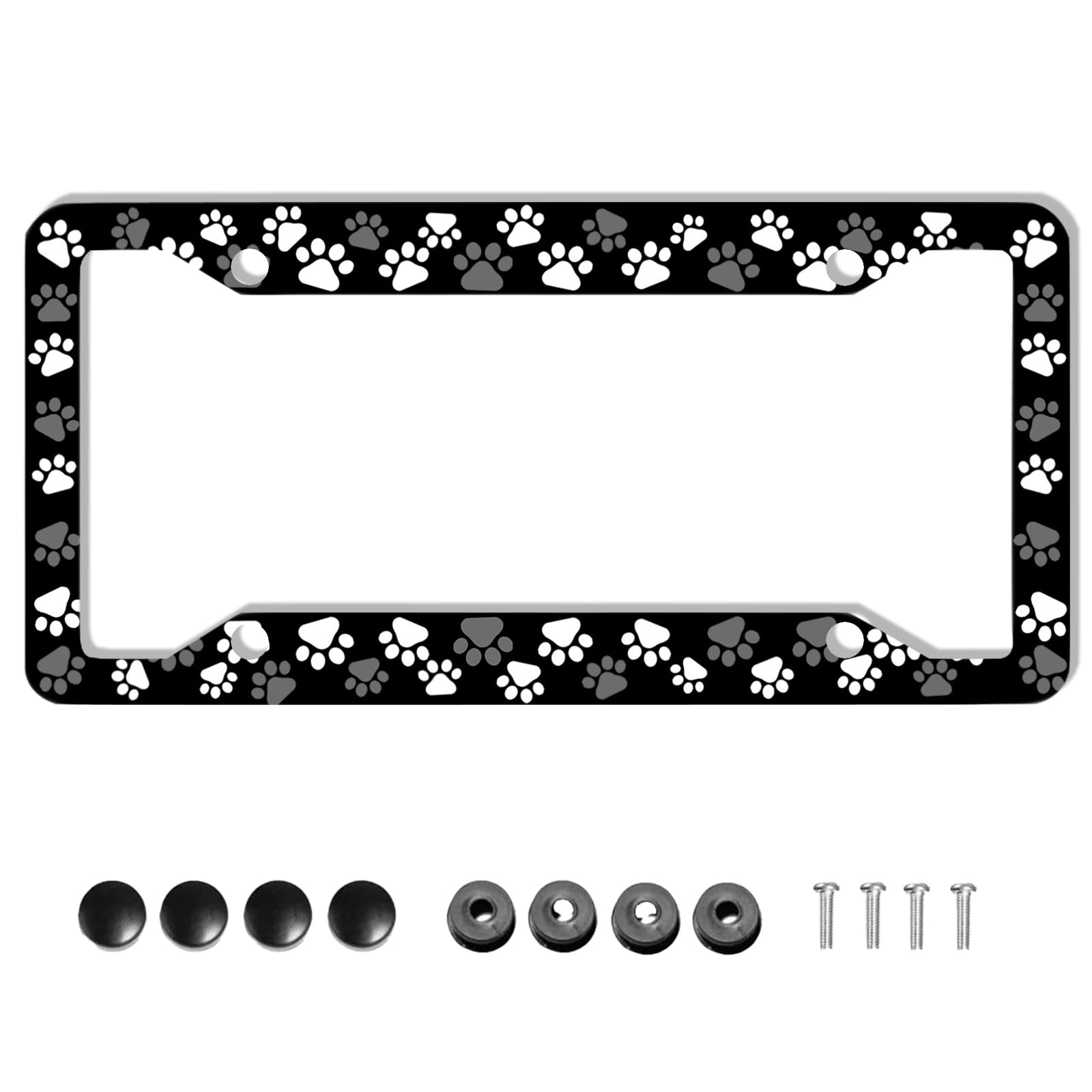 Amazon.com: Paw Printed License Plate Frames Novelty Decoration Car ...