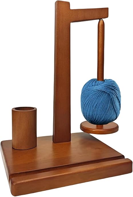 Amazon.com: Yarn Holder for Crocheting Wooden Yarn Rack Stand with ...