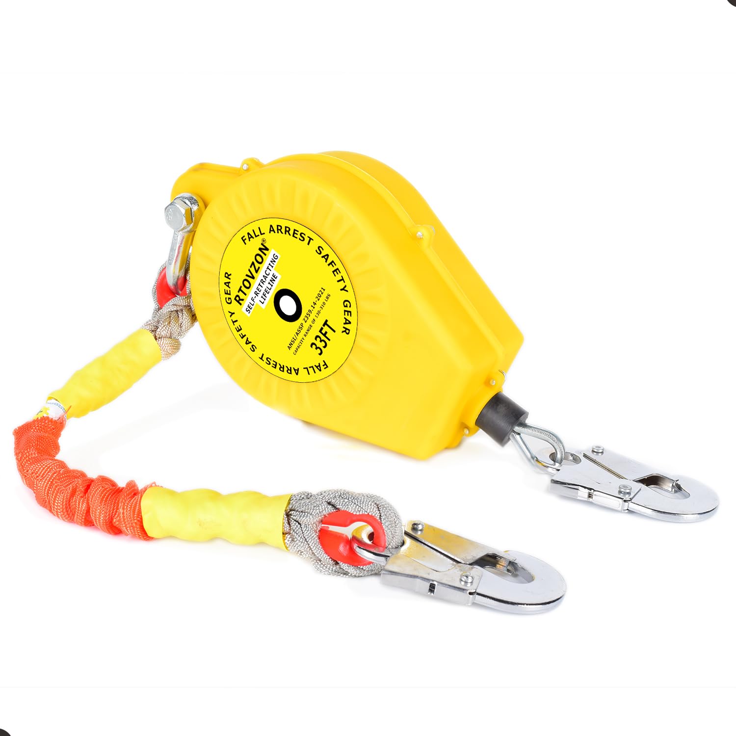 Amazon.com: 33FT RTOVZON Self Retracting Lifeline, Fall Arrest Fall ...