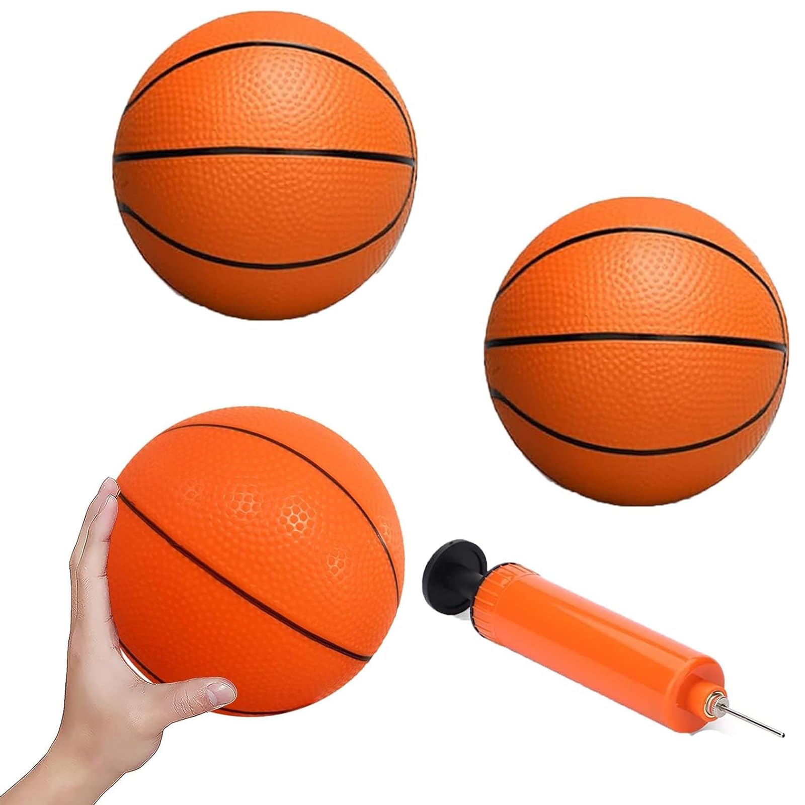 4 Pack Mini Basketball for Kids, 4.7in Inflatable Small Basketball with ...
