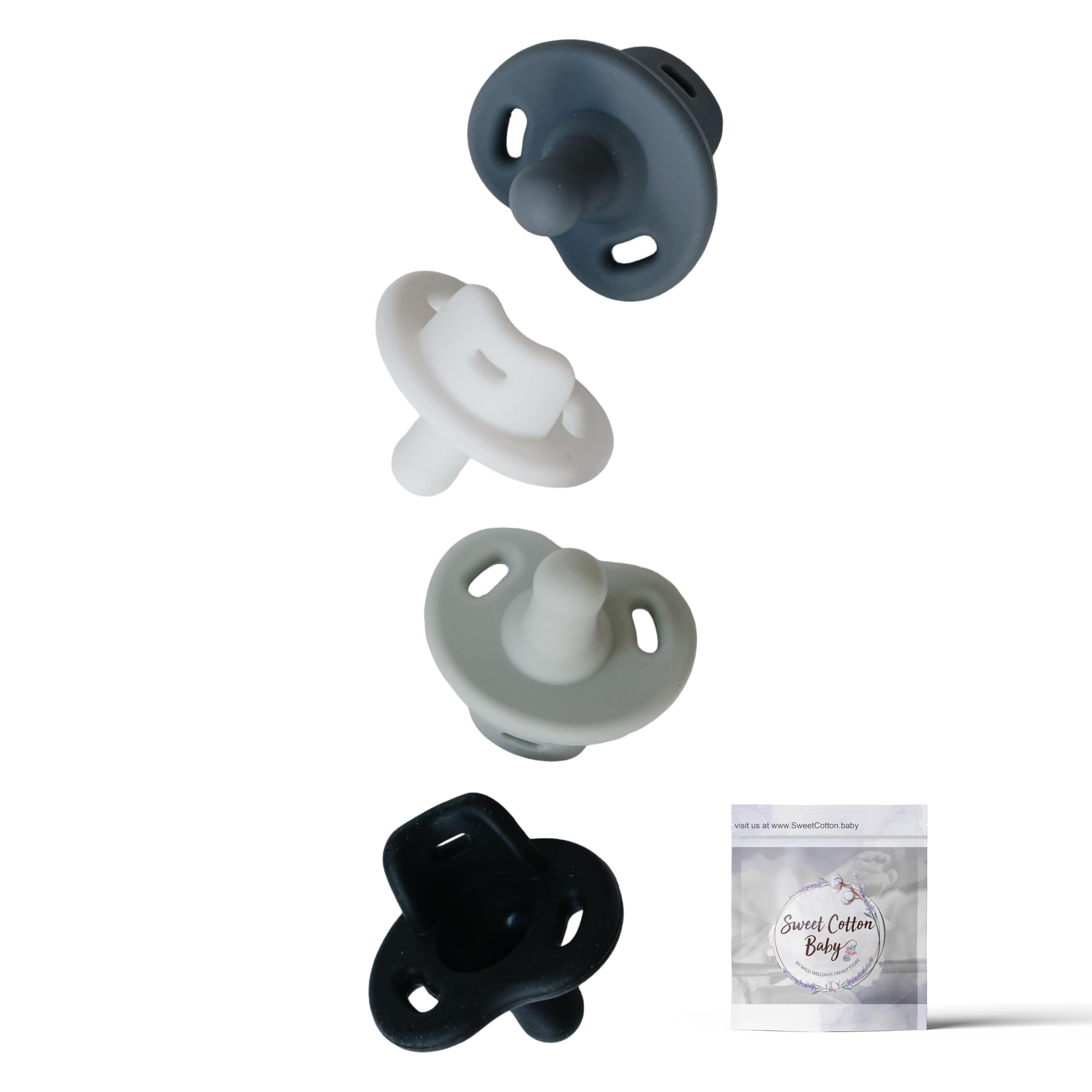 Amazon.com : Sweet Cotton Baby Soft Silicone Pacifiers (4 Pack) – One ...