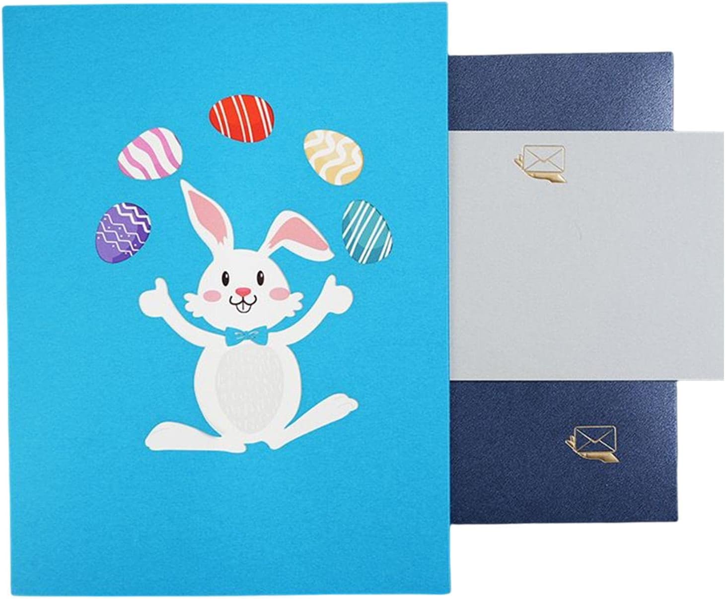 PETUFUN 3D Rabbit Pop-Up Card - 3D Easter Rabbit in Basket Cards ...