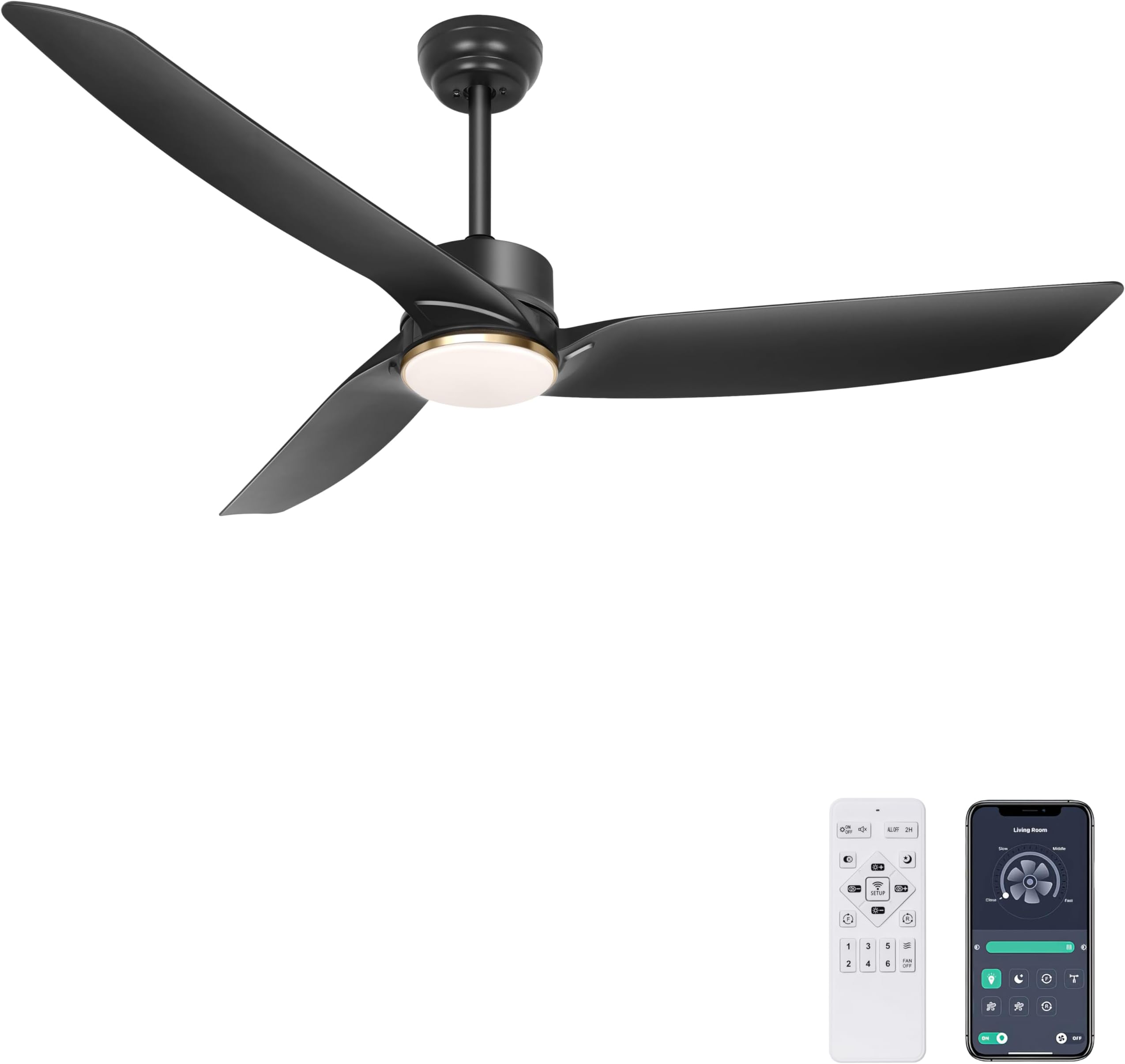 Honeywell Ceiling Fans Port Isle, 54 Inch Modern Wet Rated Outdoor ...