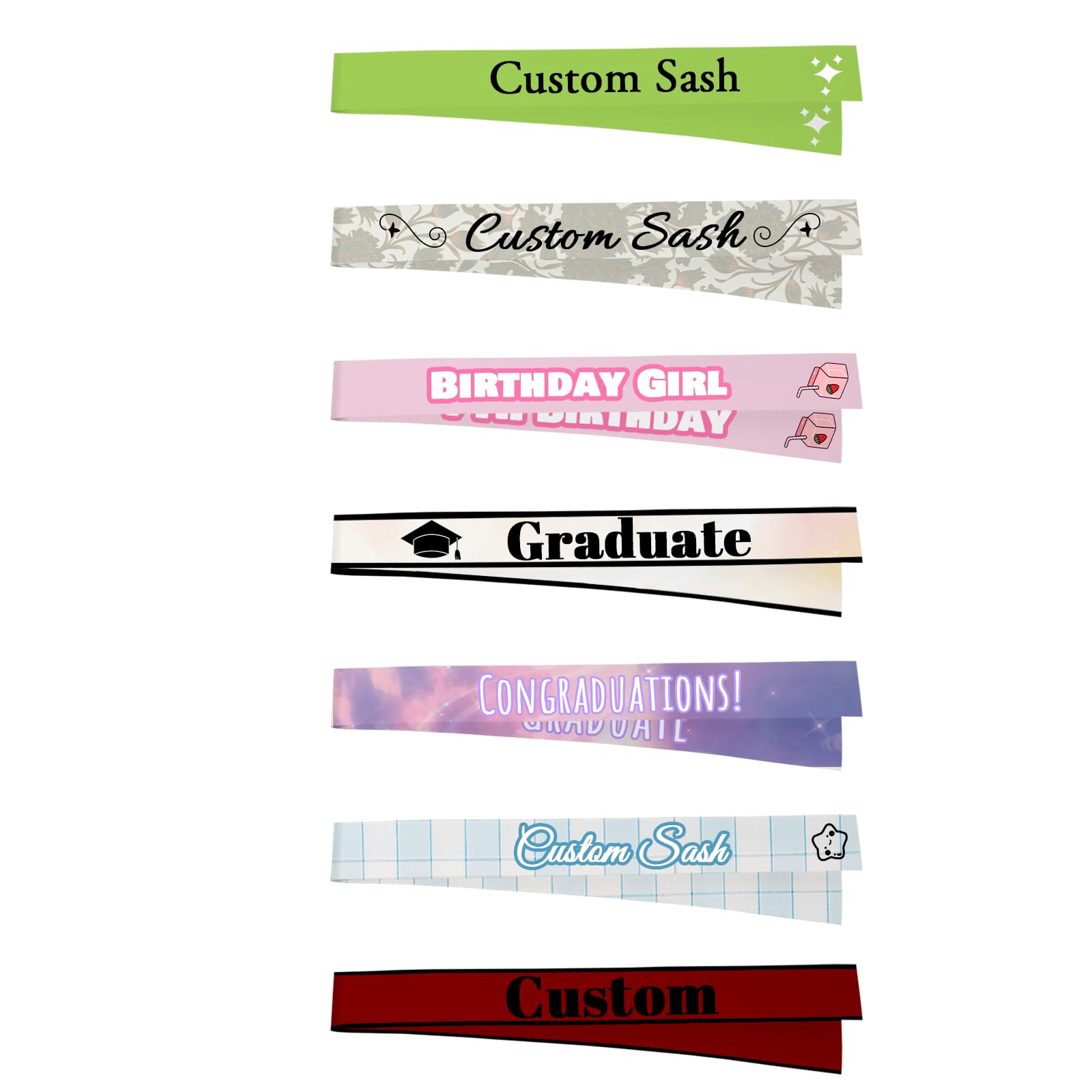 Amazon.com: YUNYUEHUI Custom Sash, Sash, Personalized Sash, Custom Sash ...