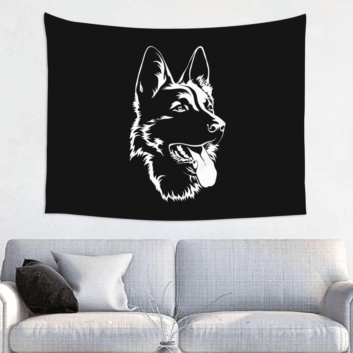 Amazon.com: German Shepherd Tapestry Wall Art Hanging Dorm Backdrop ...