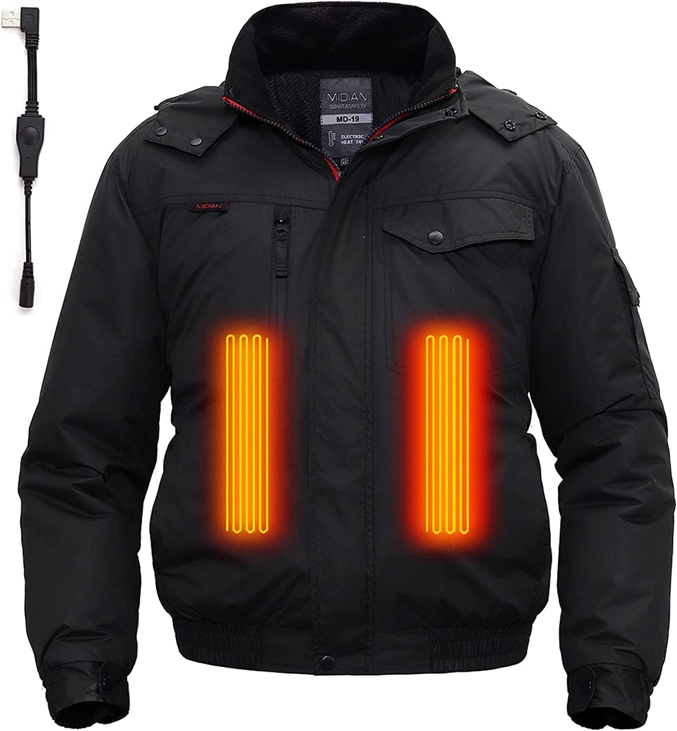 Amazon.com: Safety Certification USB Charging Electric Heated Jacket ...