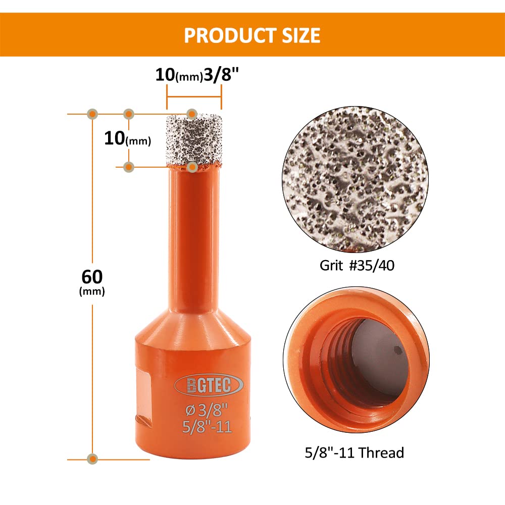 Snapklik.com : Dry Diamond Core Drill Bits - BGTEC 3/8 10mm Diamond ...