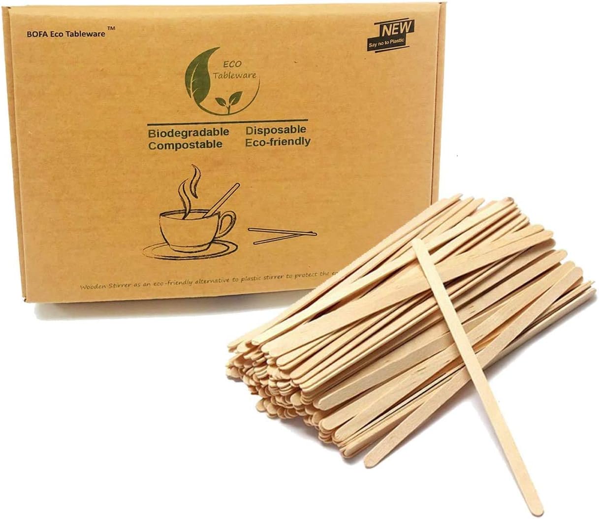 YiYi Nature Daily Coffee Stirrers Wooden Stir Stirrer Pack of 1000 ...