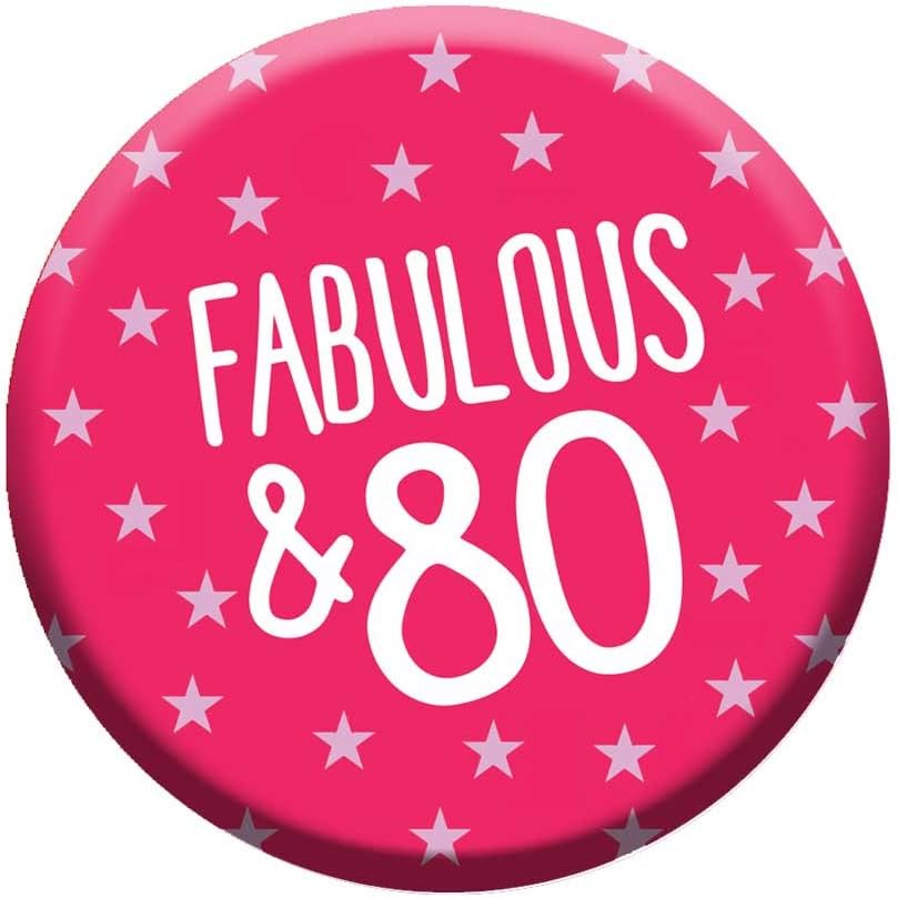 80th Birthday Badge 80 Today 76mm Pin Button Novelty Gift Women Her ...