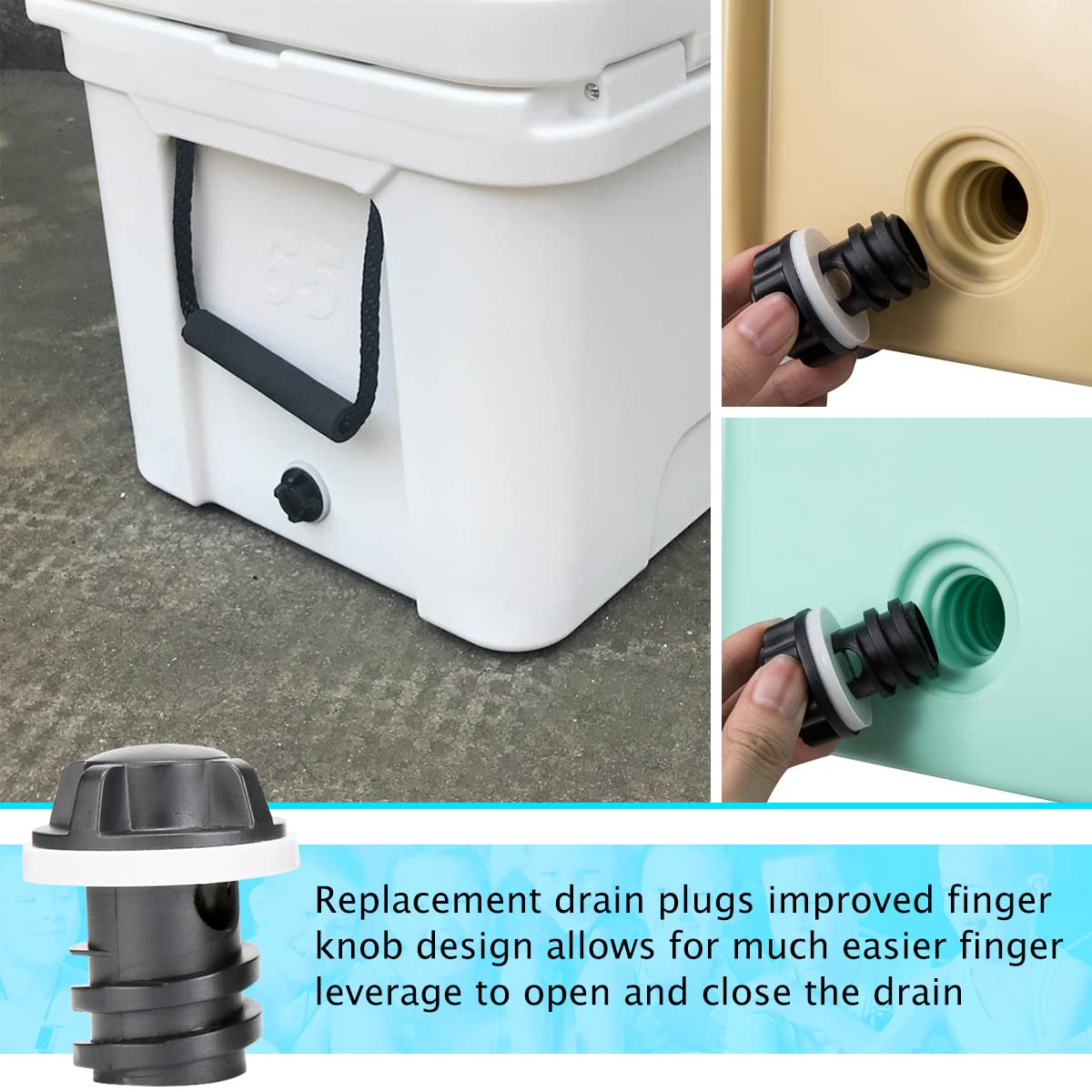Snapklik.com : 2 Pack Cooler Drain Plugs,Leak-Proof Design Cooler Plug ...