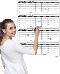 Business Basics Extra Large Dry Erase Vertical 4 Month 24" x 36" in ...