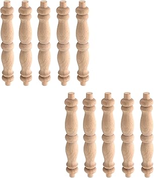 Amazon.com: HEVSTIL 10-Pack 5 1/2" Wooden Baluster Spindles, Decorative ...