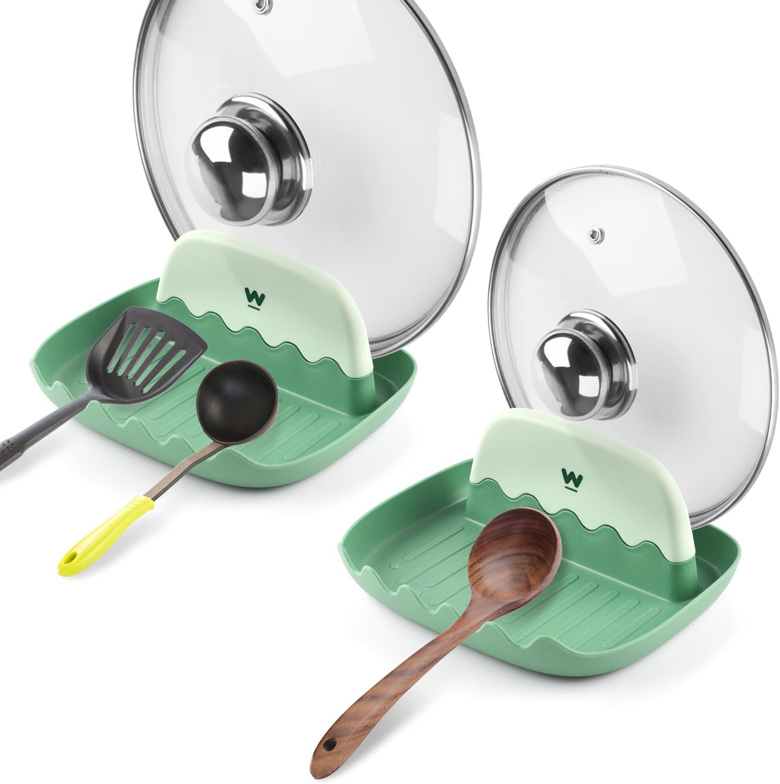Amazon.com: Spoon and Lid Rest - 2 Packs Spoon Rest with Lid Holder ...