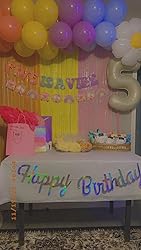 Amazon.com: Sinasasspel Five is a Vibe 5th Birthday Party Decorations Groovy Banner Cake Toppers ...