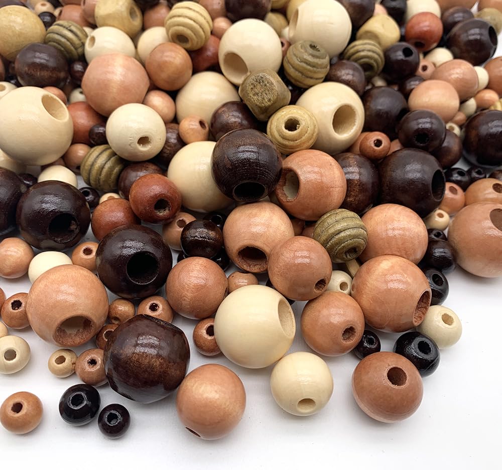 Amazon.com: 520pcs Wooden Beads for Jewelry Making Adults, Assorted ...