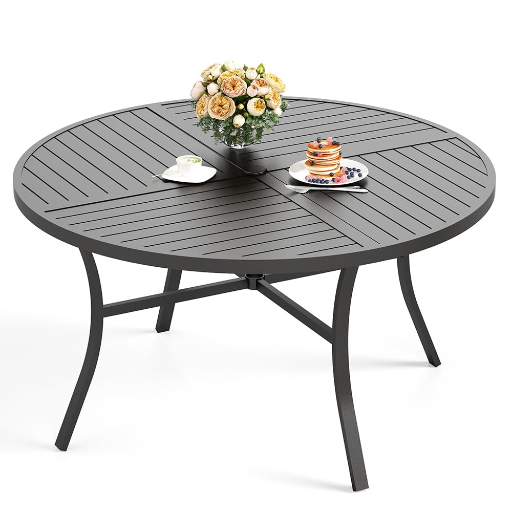 Amazon.com: HERA'S HOUSE 42" Patio Table with Umbrella Hole, Round ...