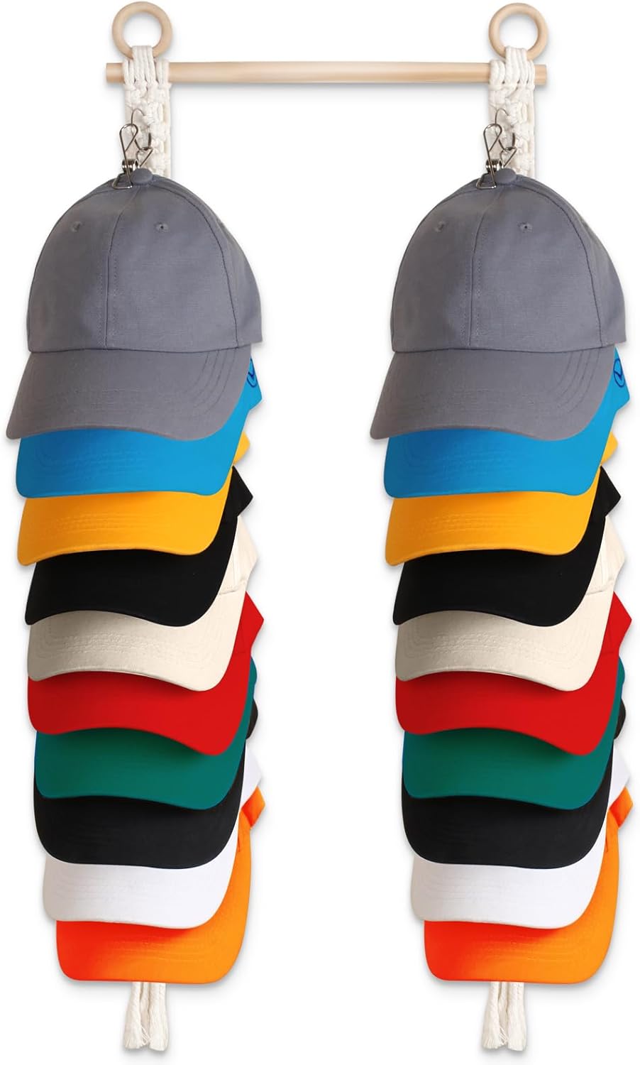 Amazon.com: MOFASVIGI Hat Rack for Baseball Caps Organizer, Macrame Hat ...