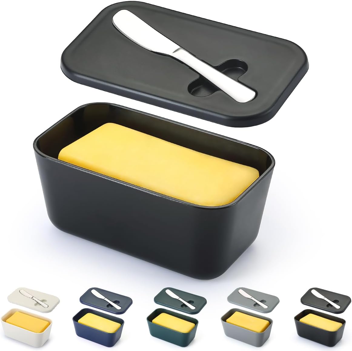Amazon.com | Butter Dish With Lid For Countertop And Refrigerator Door ...