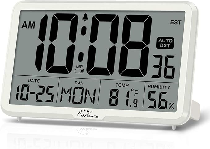 Amazon.com: WallarGe Auto Set Digital Wall Clock Battery Operated,Desk ...