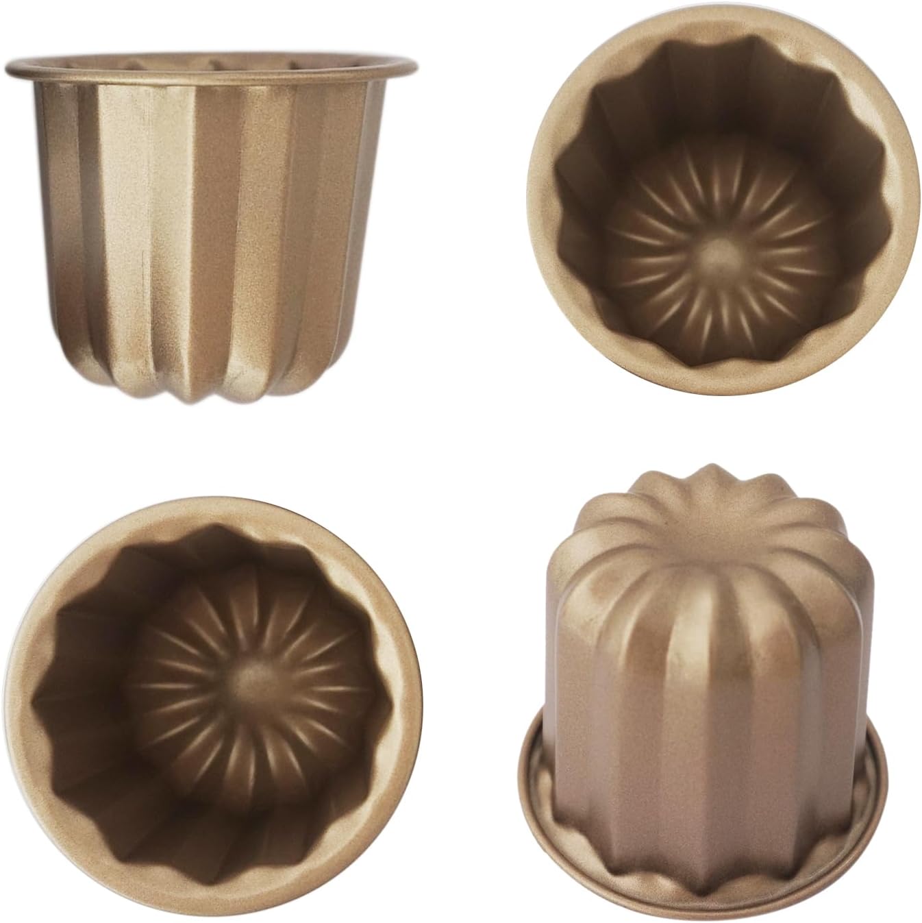 Amazon.com: Proshopping 4Pcs Mini Canele Molds 2.8 Inch, Carbon Steel ...