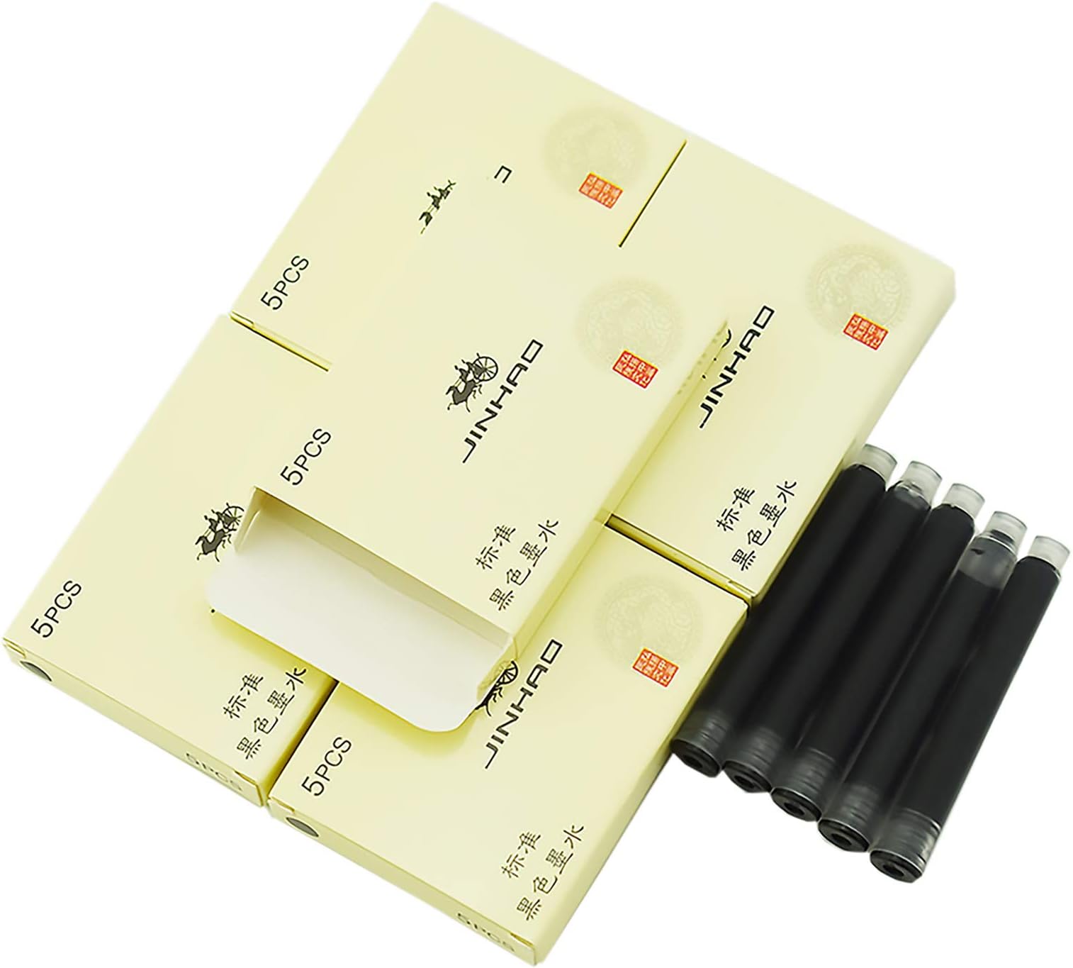 Amazon.com : Jinhao Fountain Pen Ink Cartridges Black Color, Set of 50 ...