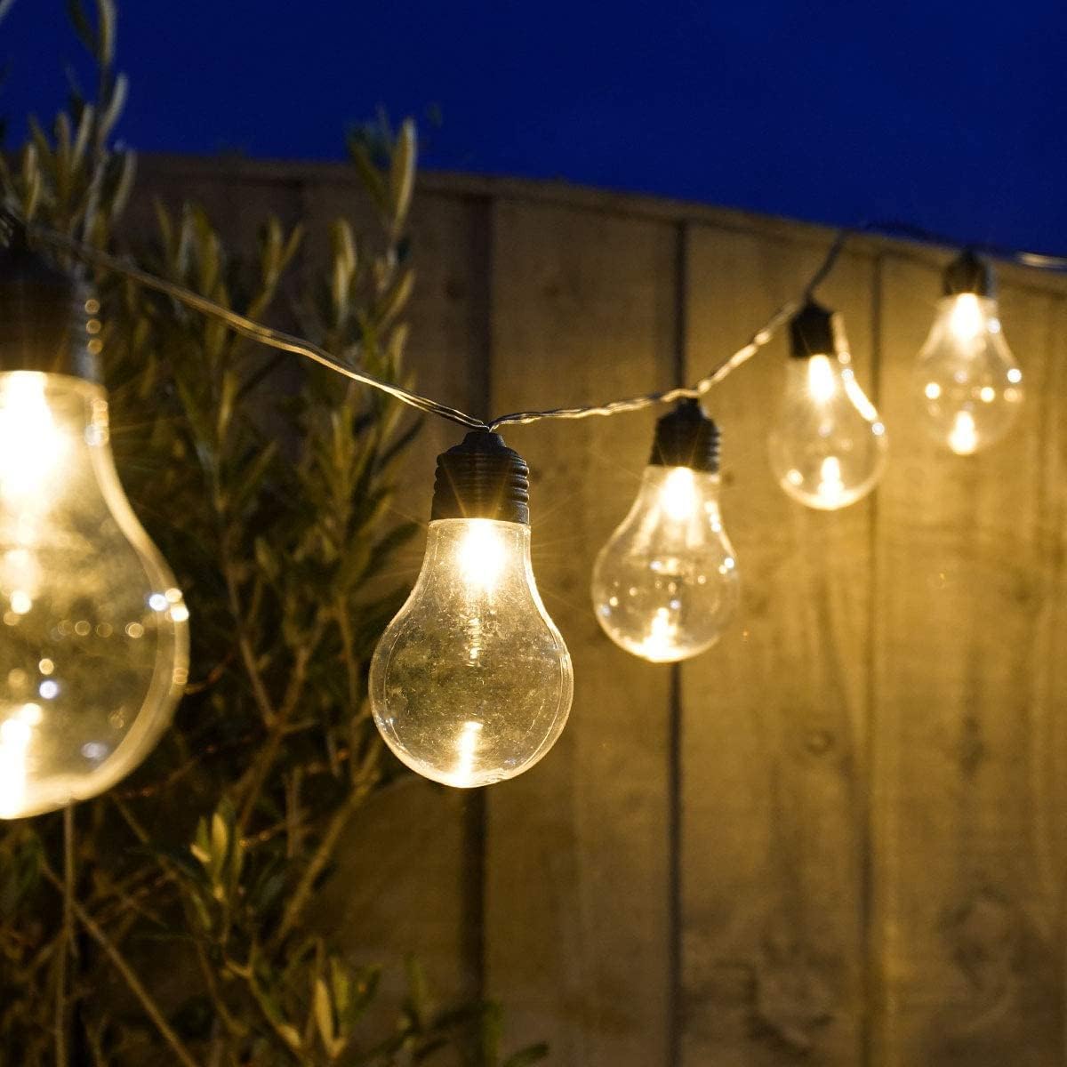 Festive Lights - 5m Outdoor Festoon Lights - Mains Powered - A60 Warm ...