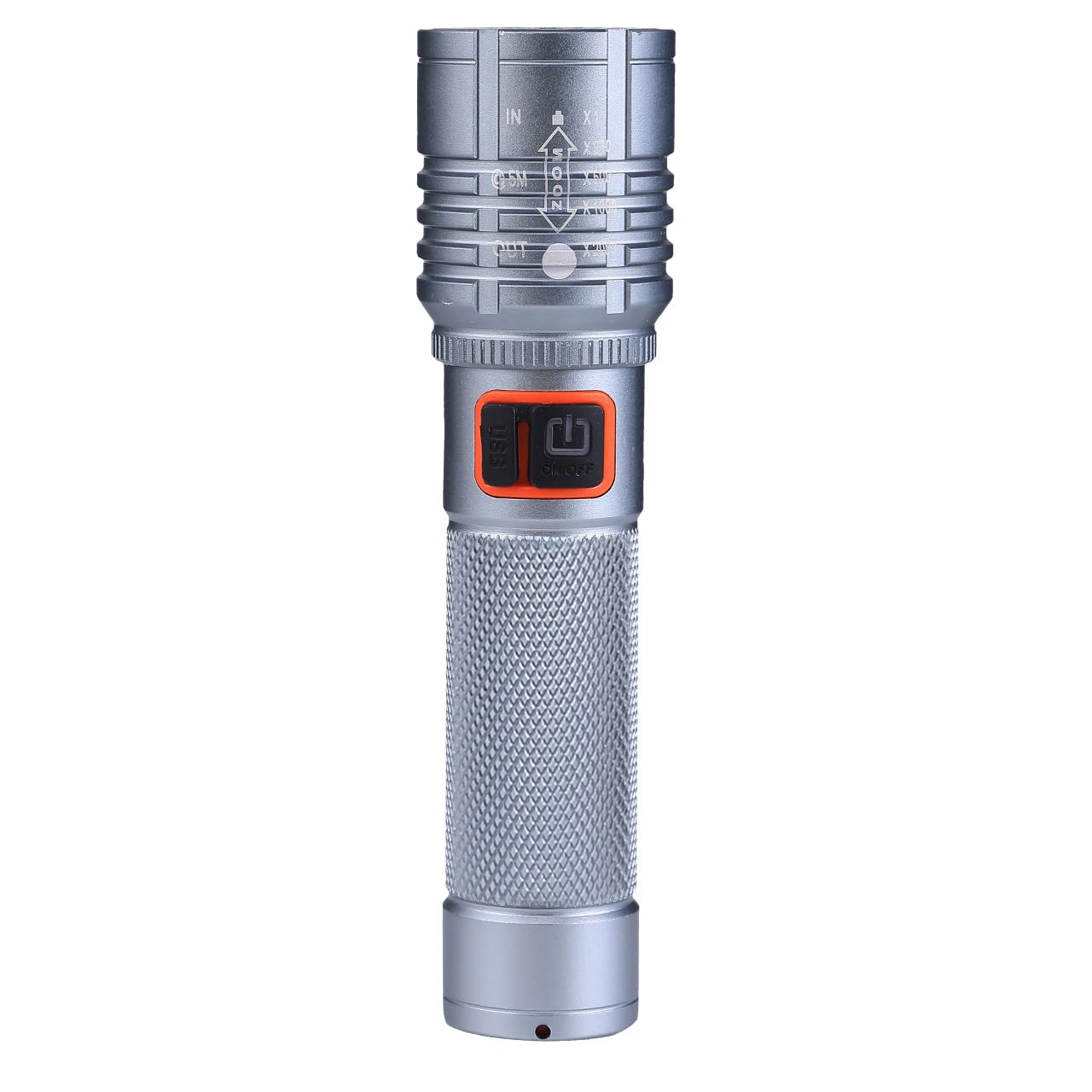 MZ 035 (Zoomable LED Silver Metal Torch) 4 Modes Flashlight | Super ...